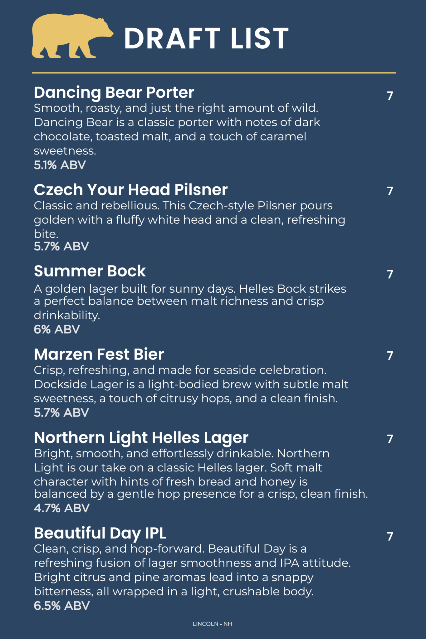 Menus - Basecamp Brewing
